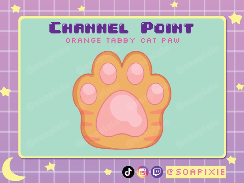 Orange Tabby Cat Paw Channel Point | Twitch Streamer Kawaii Asset | Pet ...