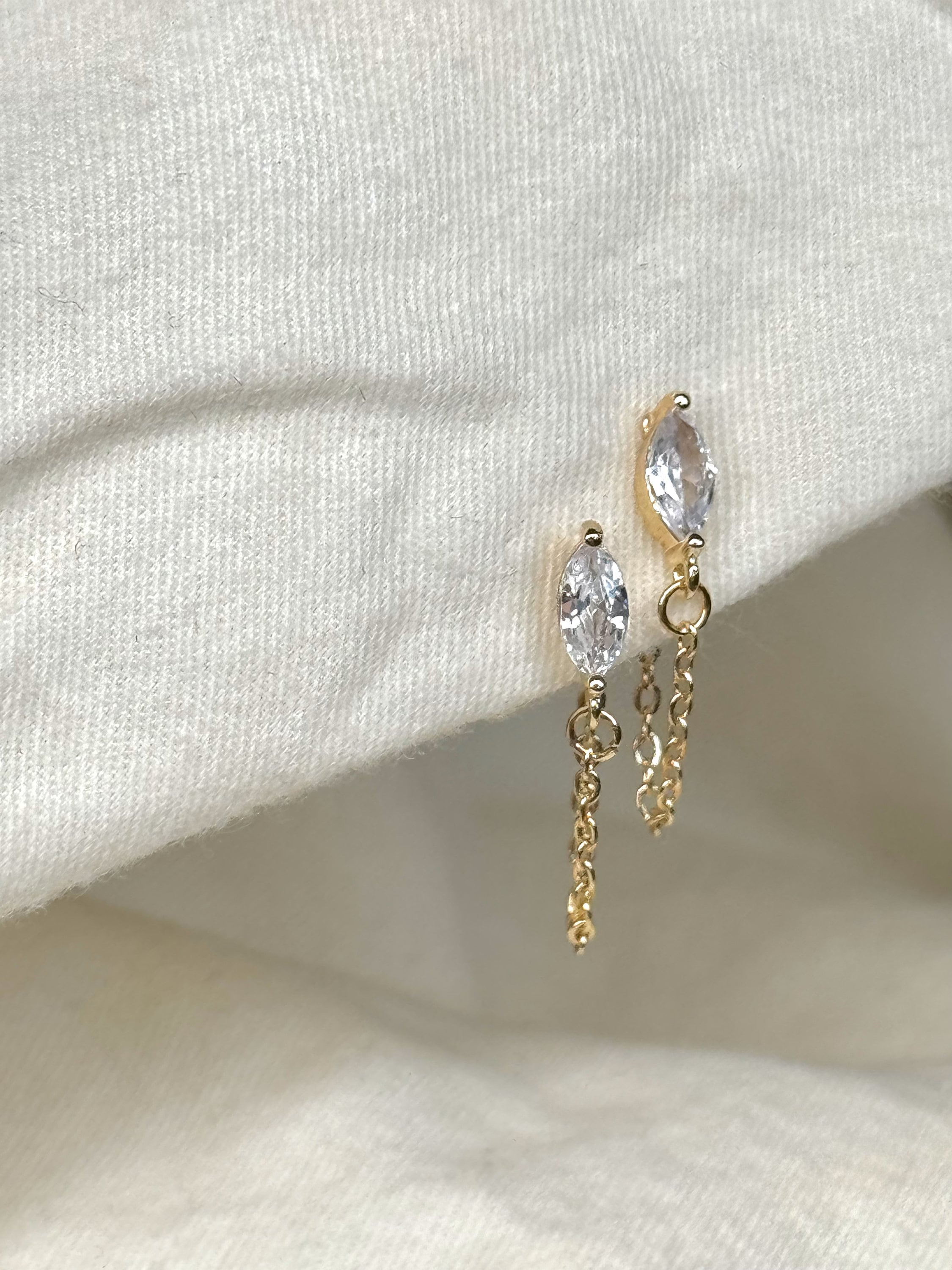 Marquise Gold Chain Loop Everyday and Special Occasion Gold, 18k Gold ...