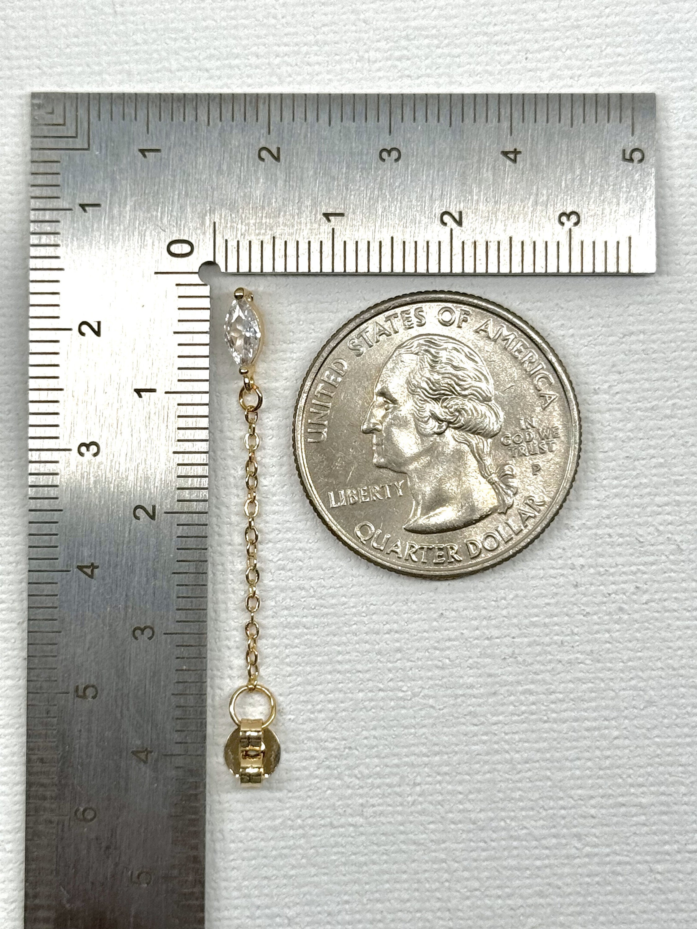 Marquise Gold Chain Loop Everyday and Special Occasion Gold, 18k Gold ...