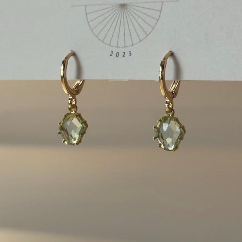 Dainty Light Green Earrings - Etsy