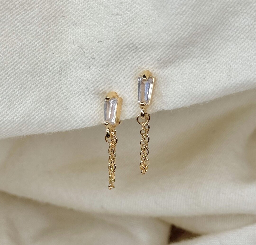 Tiny Geometric Gold Chain Loop| Everyday and Special Occasion | Gold ...