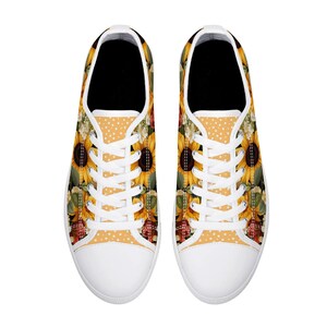 Sunflower and Roses All Over Print Sneakers, Custom Country Girl Gift ...
