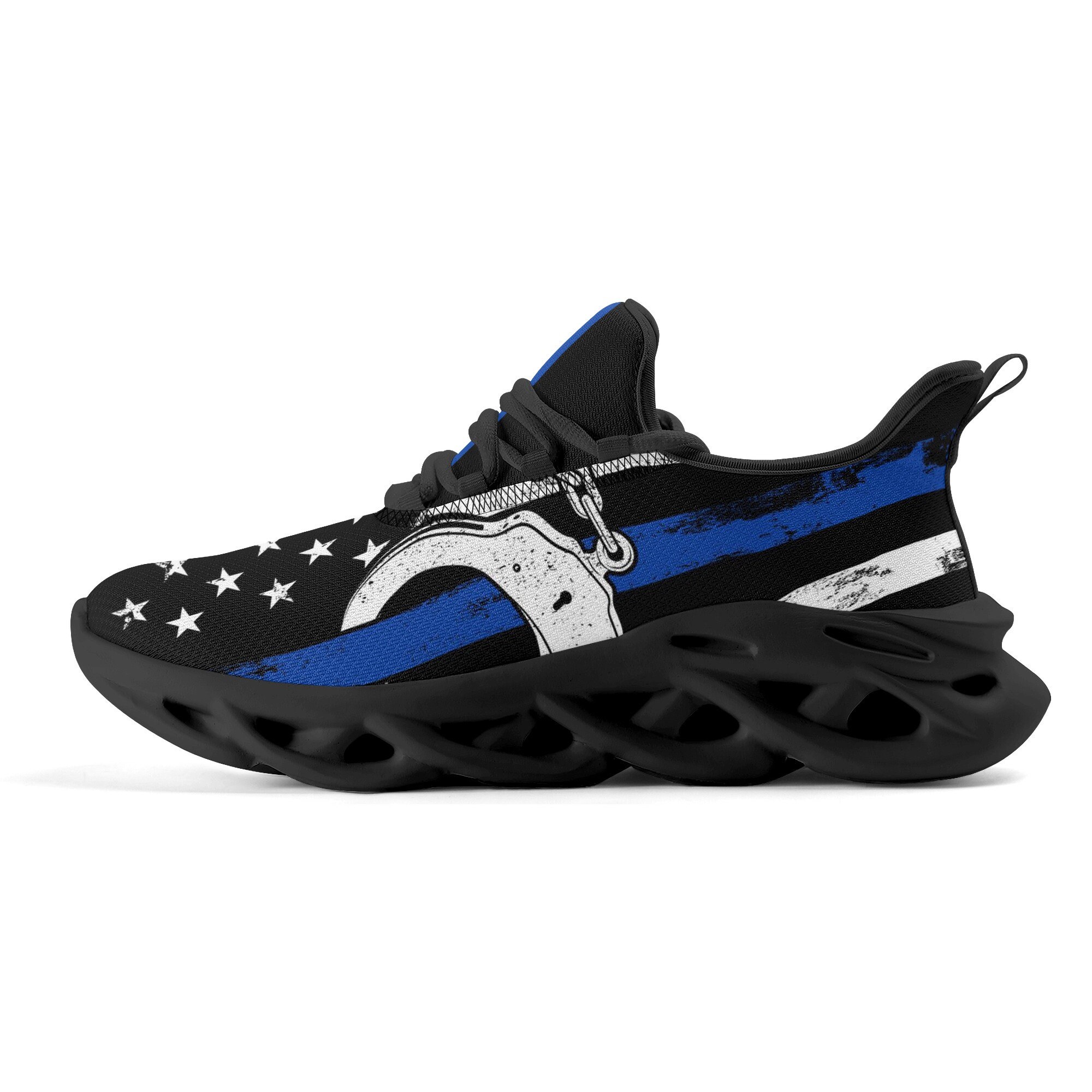 Men's Thin Blue Line Sneakers, Police Officer Mesh Sneakers, TBL Custom ...