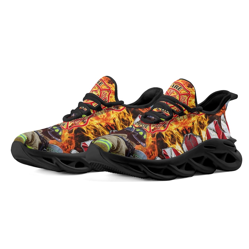 Mens Patriotic Firefighter Sneakers, Maltese Cross Firefighter Sneakers ...