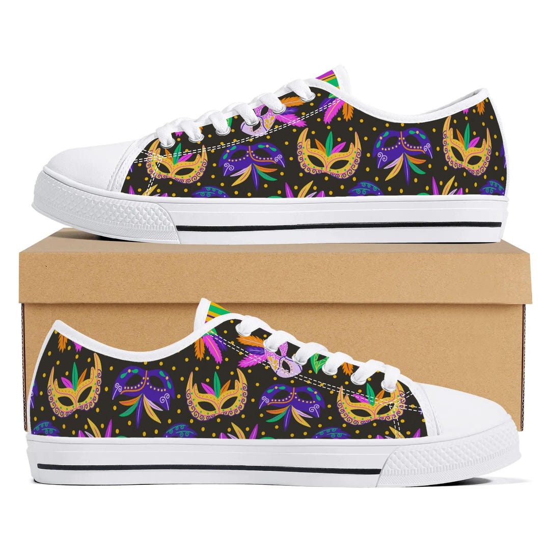 Mardi Gras Parade Sneakers: Women's All Over Print Canvas Shoes - Etsy