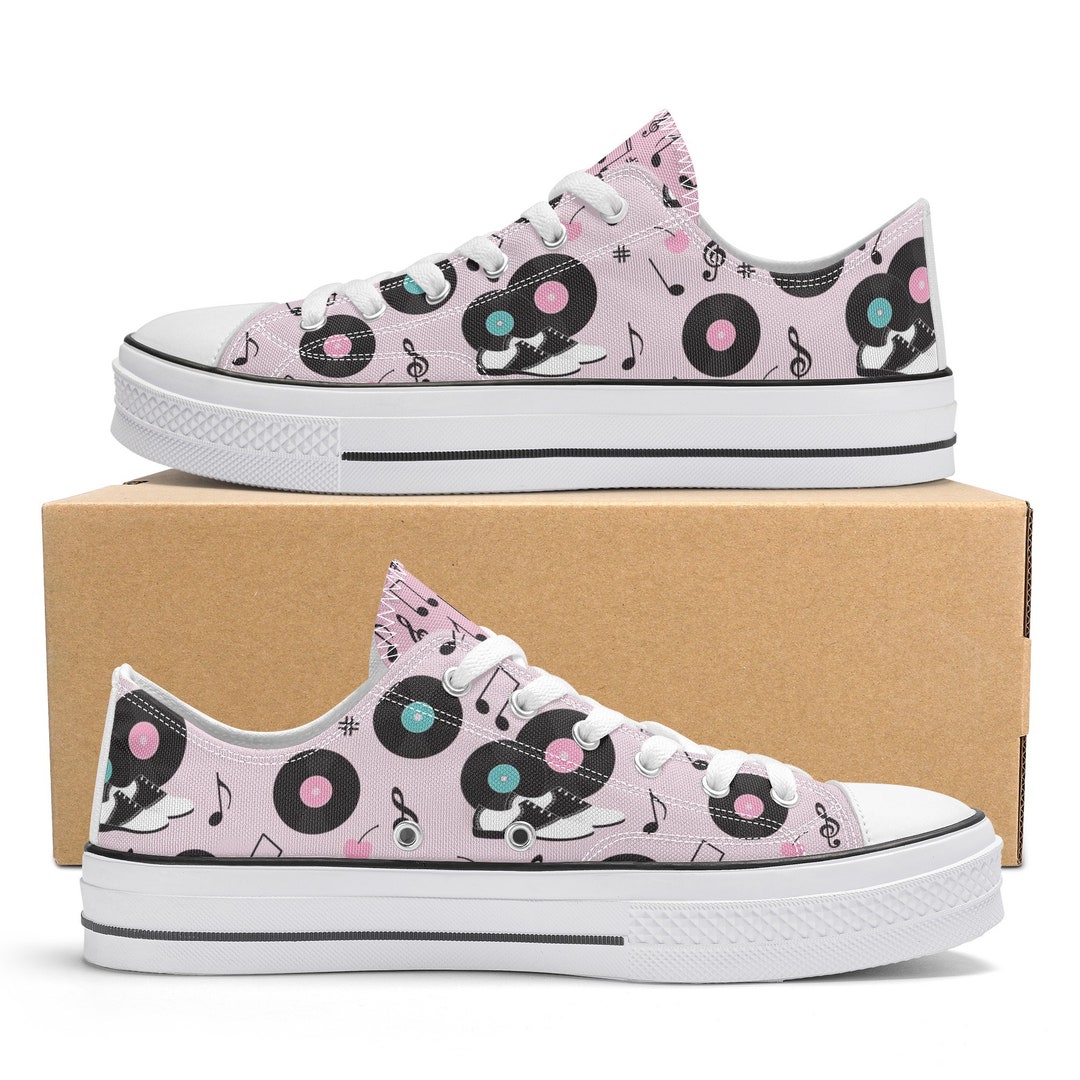 Rock N Roll Canvas Sneakers, 50s Rock 'n' Roll Inspired Apparel, Retro ...