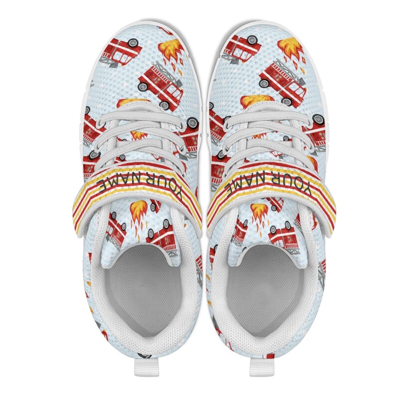 Personalized Firetruck Sneakers: Kids Red Rescue Truck Shoes - Etsy