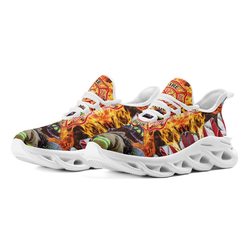 Mens Patriotic Firefighter Sneakers, Maltese Cross Firefighter Sneakers ...