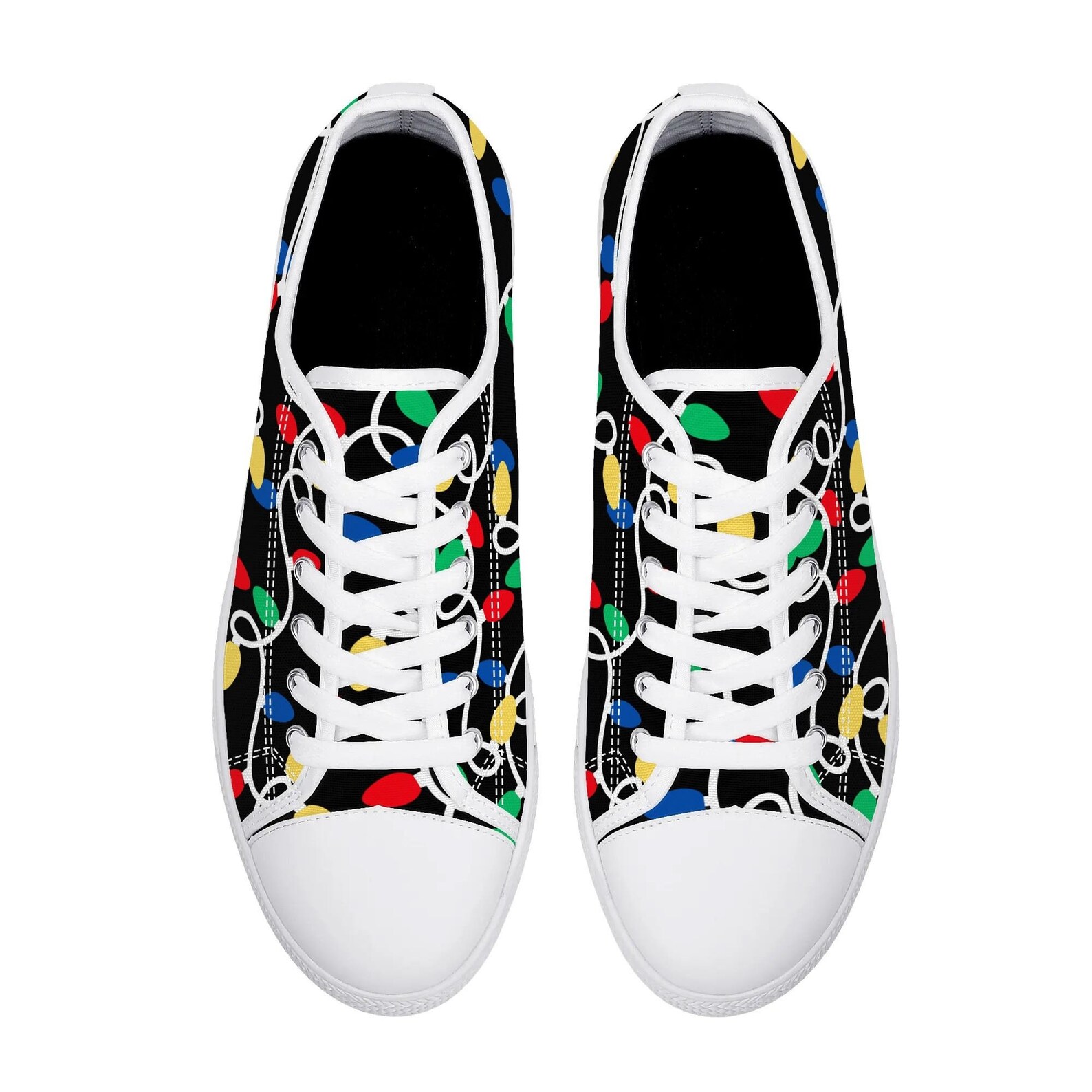 Christmas Light Sneakers: Festive Holiday Canvas Shoes - Etsy