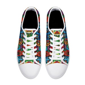 Women's Tiki Theme Low Top Canvas Shoes, Tiki Print Canvas Sneakers ...