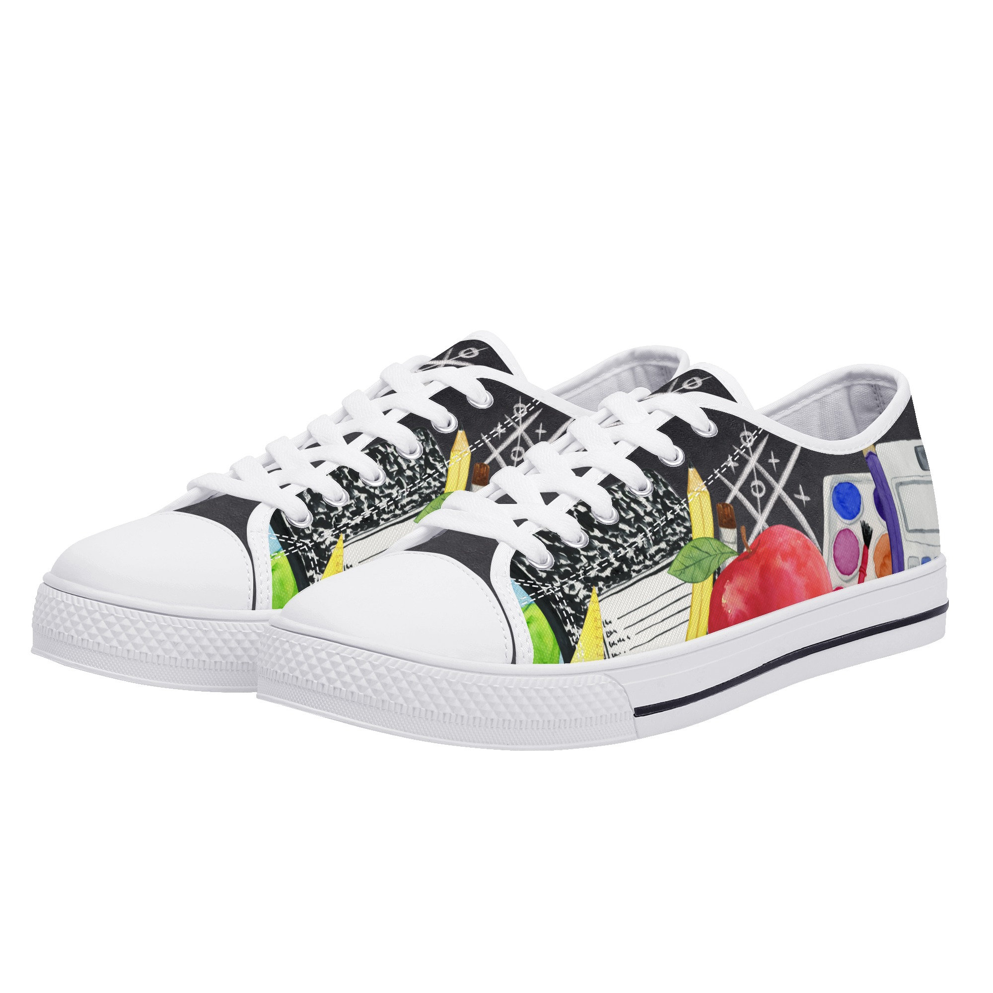 Teacher Canvas Sneakers, Cool Teacher Apparel, All Over Print Shoes ...