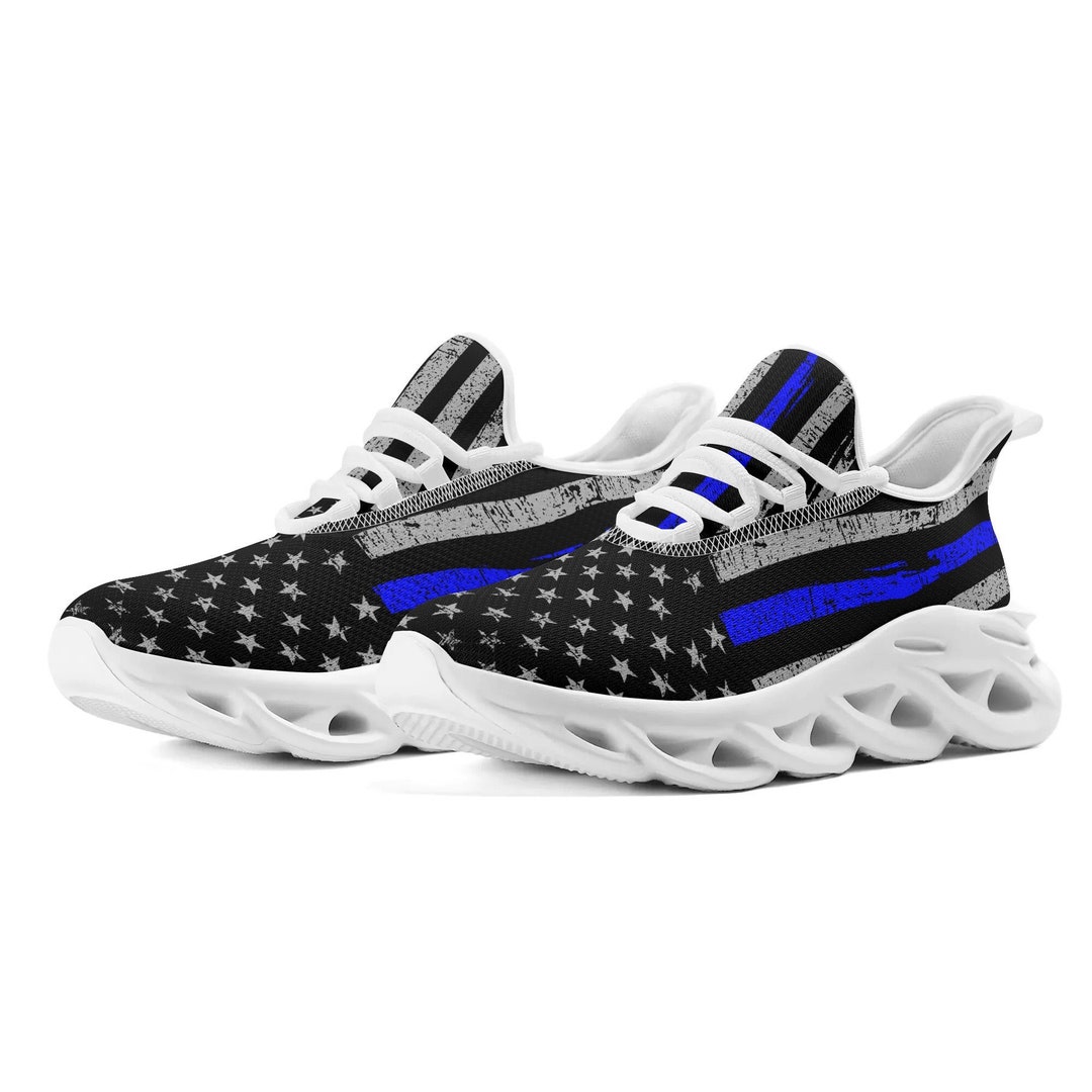 Men's Thin Blue Line Sneakers, Law Enforcement Sneakers, Shoes for ...