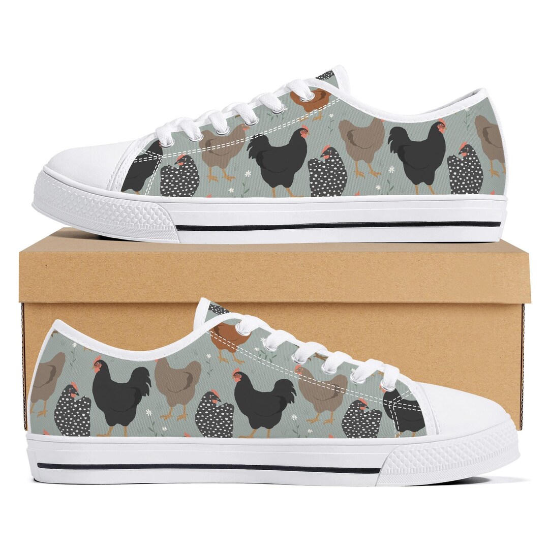 Women's Farmhouse Chickens Low Top Canvas Shoes, Country Girl Rooster ...