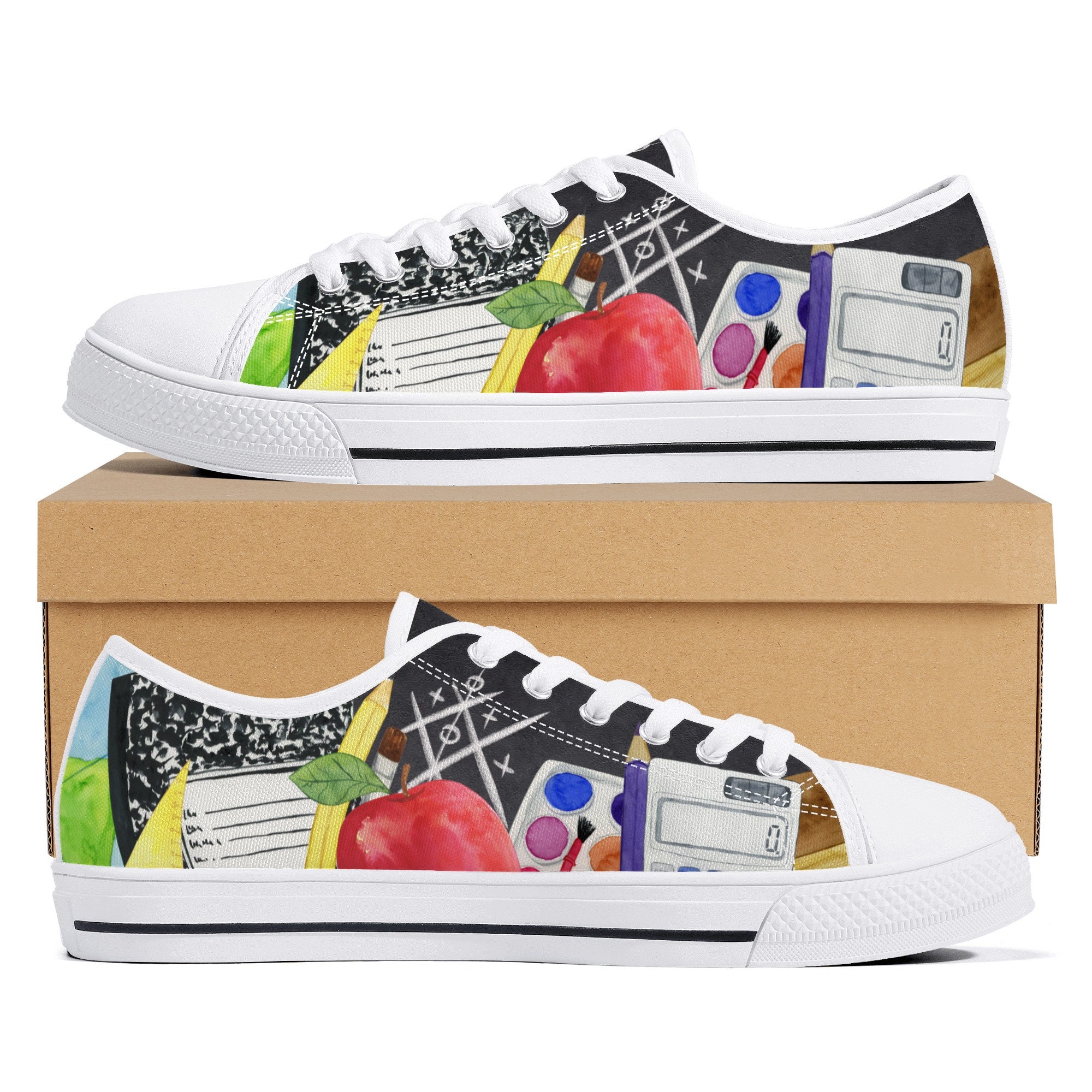 Teacher Canvas Sneakers, Cool Teacher Apparel, All Over Print Shoes ...