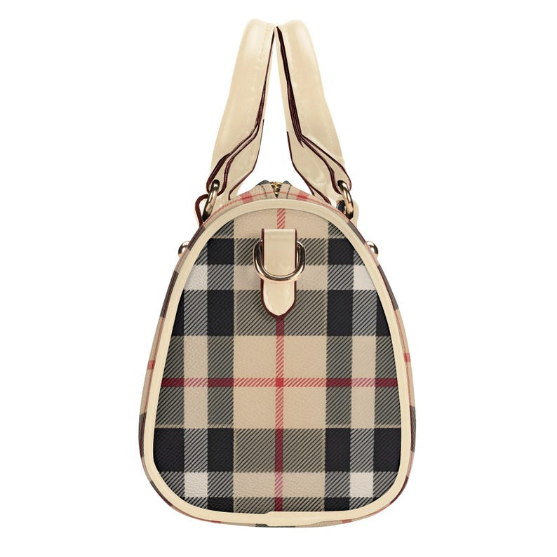 Tartan Plaid Satchel Handbag, Small Tan Checked Design Purse - Etsy
