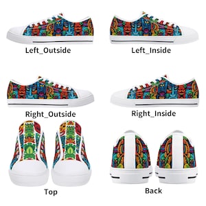 Women's Tiki Theme Low Top Canvas Shoes, Tiki Print Canvas Sneakers ...