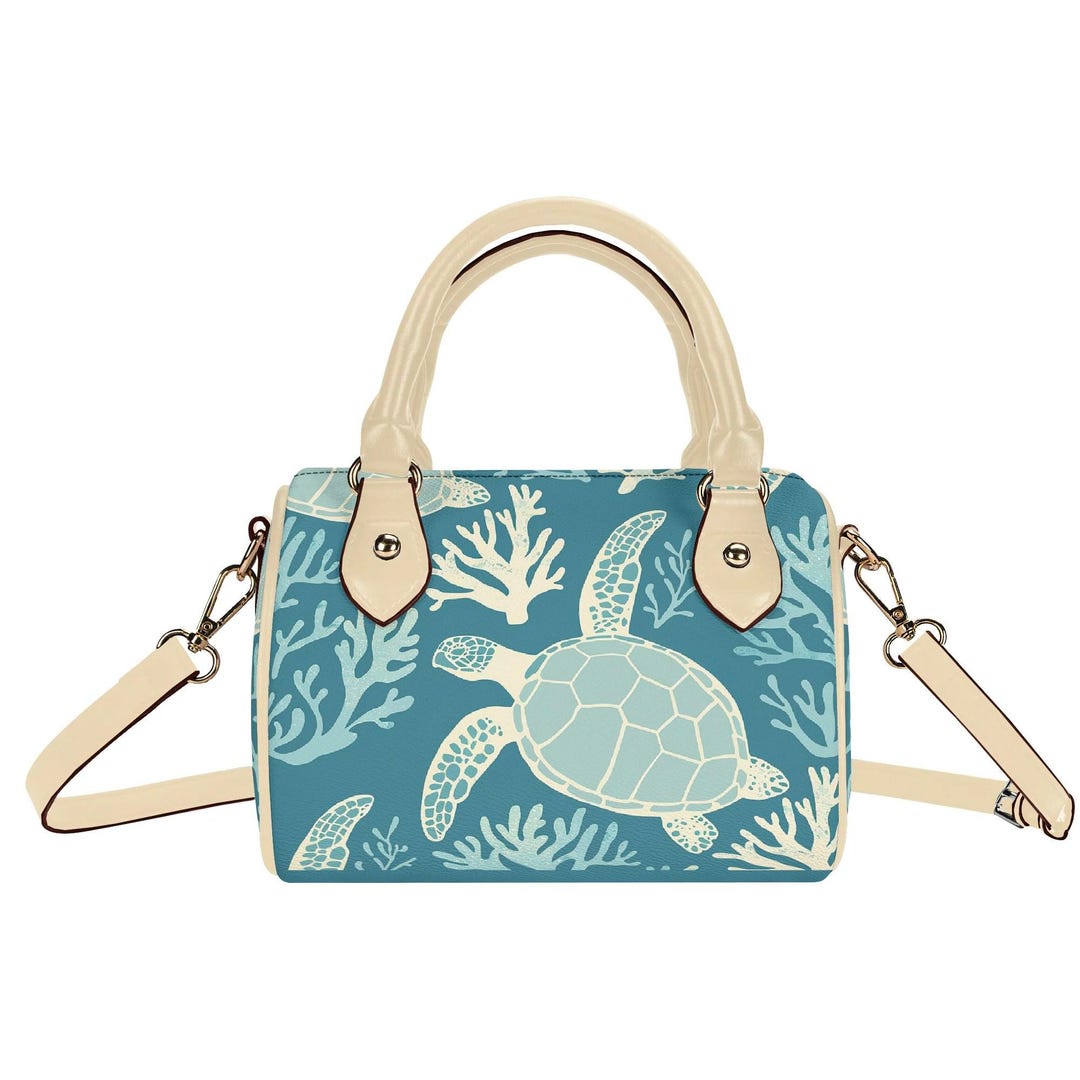 Sea Turtle Purse – Tropical Top Handle Satchel - Etsy
