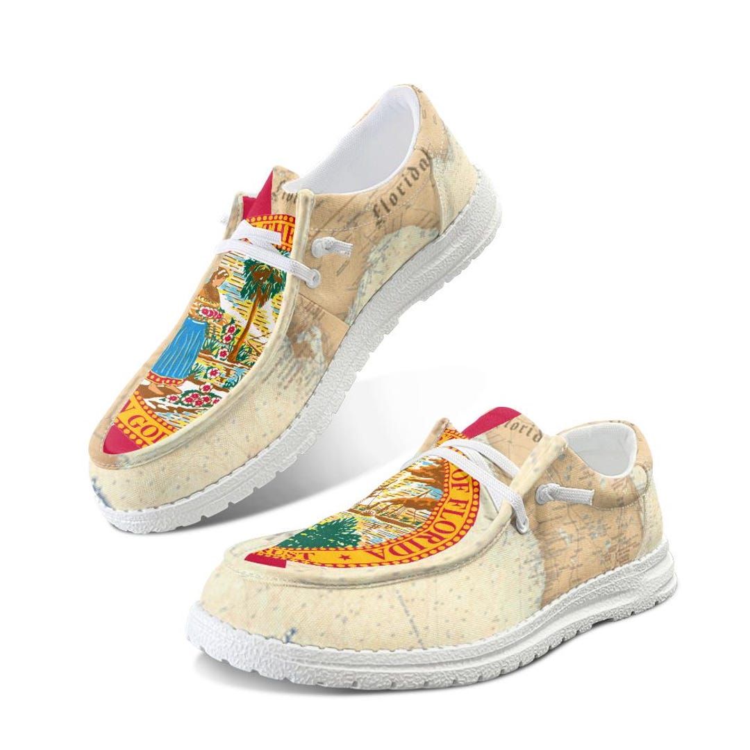 Florida Flag Map Print Slip-on Loafers, All-over State Design Shoes - Etsy