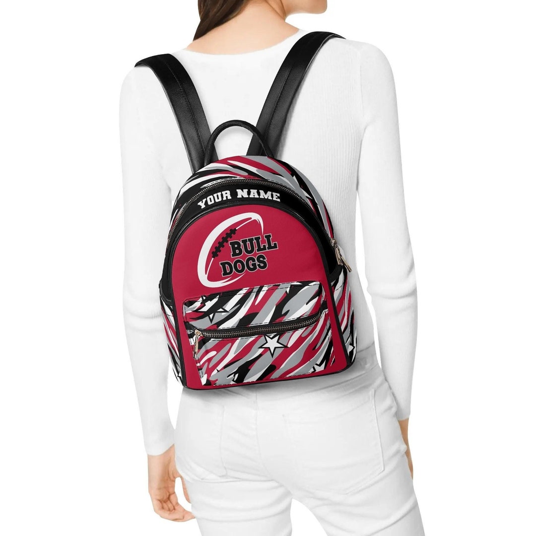 Personalized Georgia Faux Leather Backpack, Custom Leather Football ...