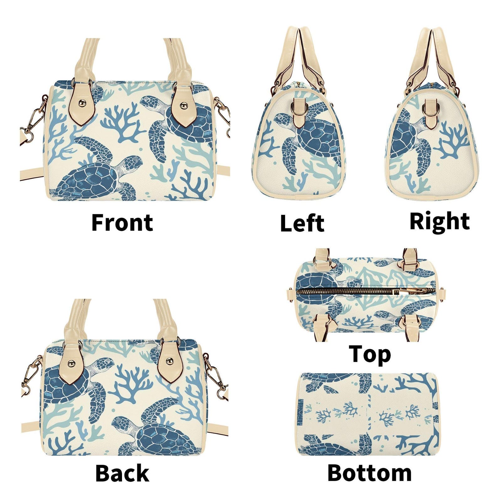 Sea Turtle Satchel Bag: Faux Leather Purse, Ocean Lover Gift - Etsy