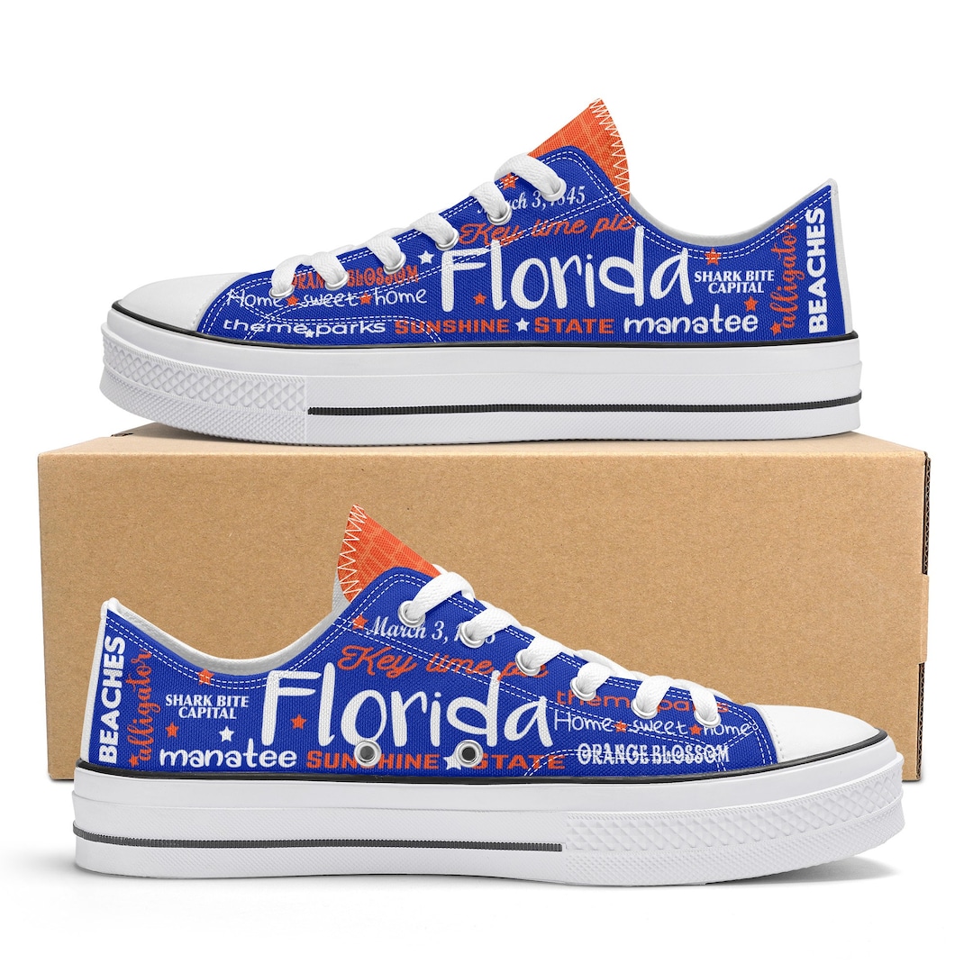 Women's State of Florida Custom Print Sneakers, All Over Print Forida ...