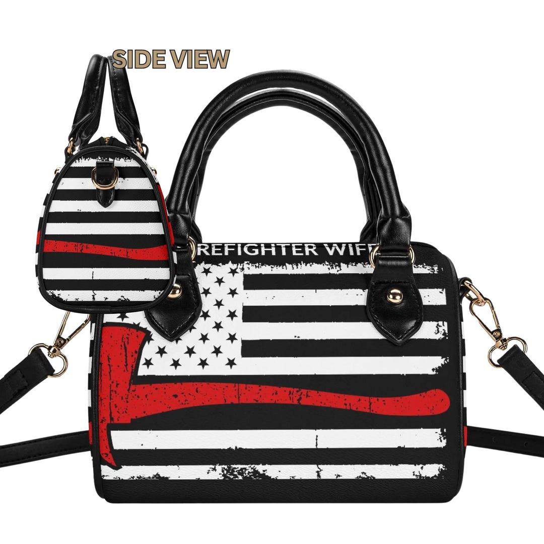 Firefighter Wife Satchel: Thin Red Line American Flag Purse - Etsy