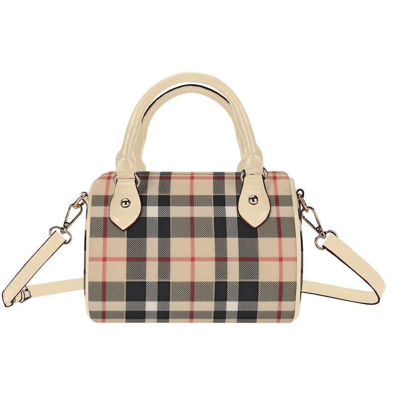 Tartan Plaid Satchel Handbag, Small Tan Checked Design Purse - Etsy