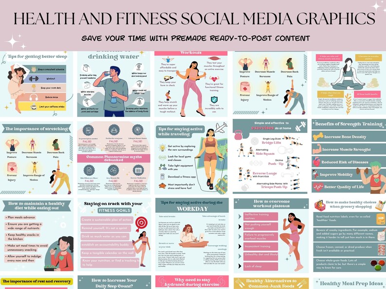 Infographics Template Infographics Health and Fitness - Etsy