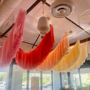 Birthday Ceiling Aerial Fringe Decor – Streamer Ceiling Installation ...