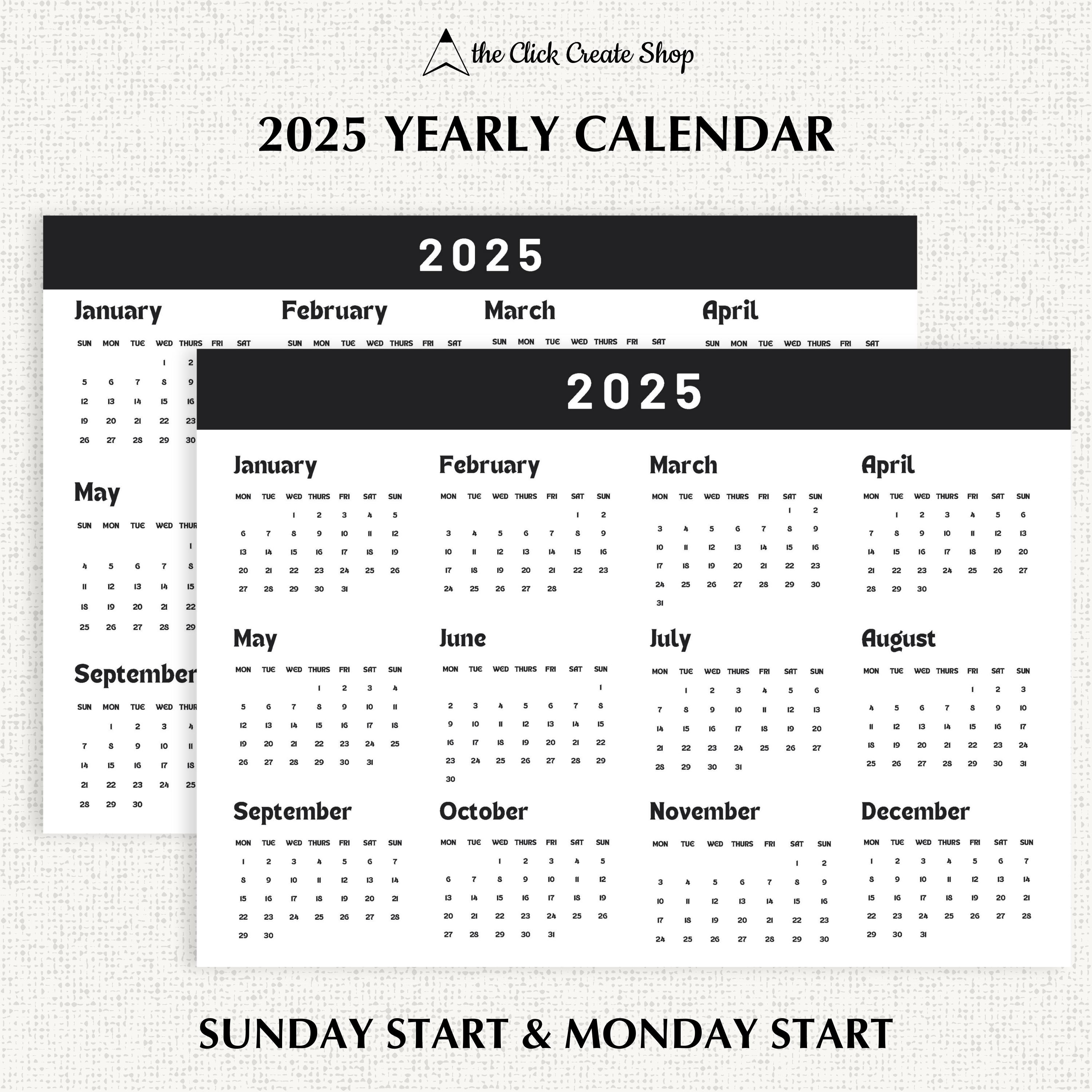 2025 Doodle Monthly Calendar Digital Planner Inserts Printable Wall ...