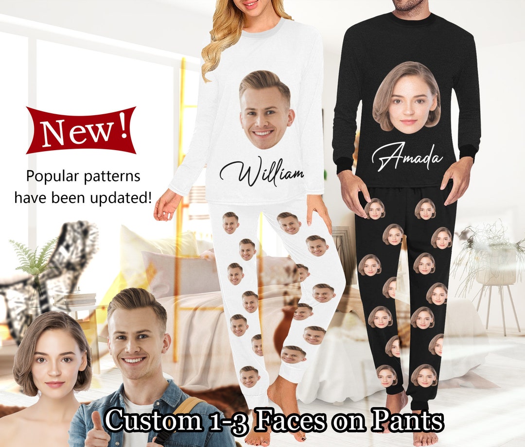 Custom Couple Pajama,photo Pajama,custom Pajama With Photo,picture ...
