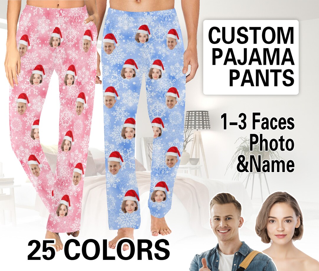 Custom Face Pajama Pants,print Photo Pajama Pants, Face Pajama Pants ...