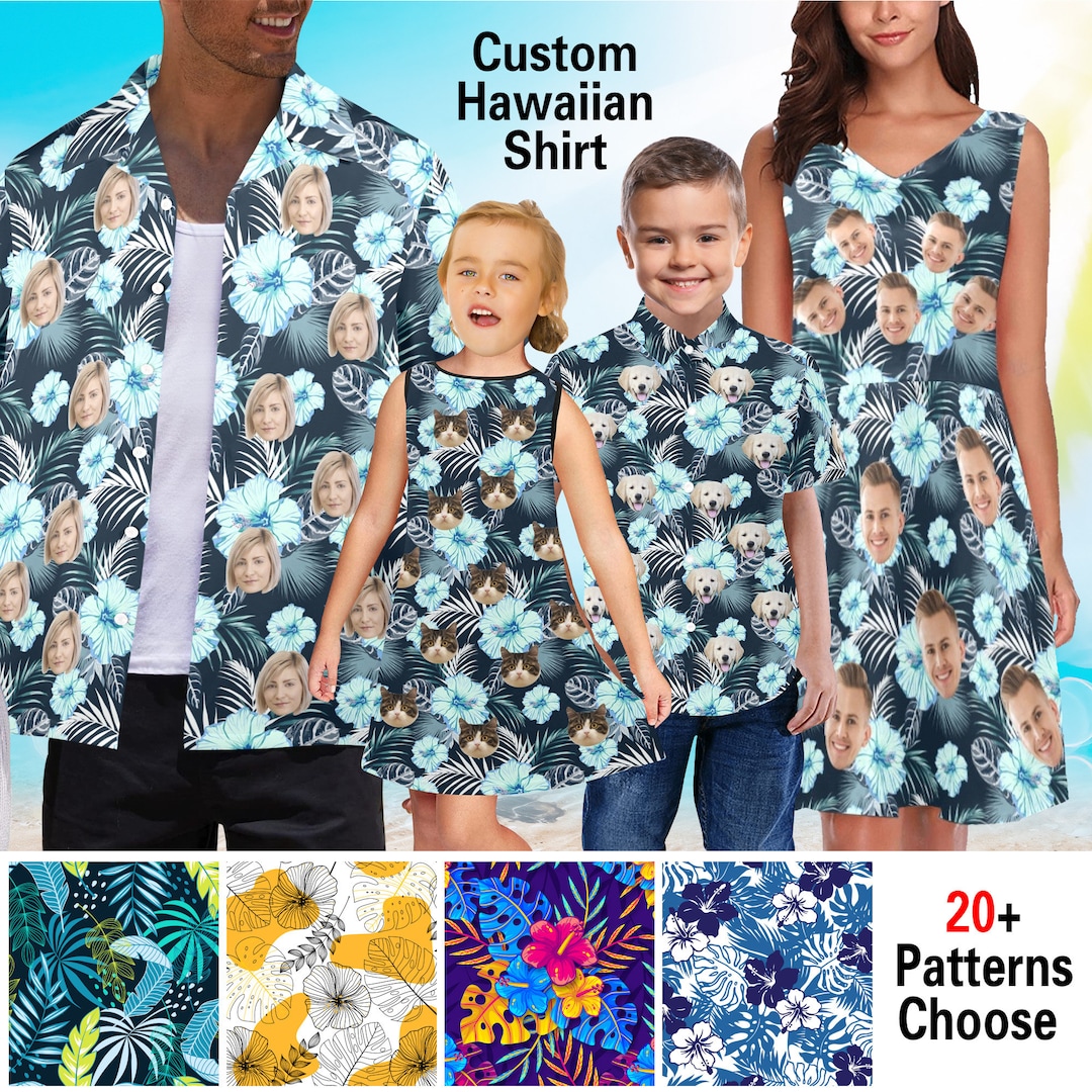 Custom Hawaiian Shirt With Face, Personalized Family Matching Outfit ...