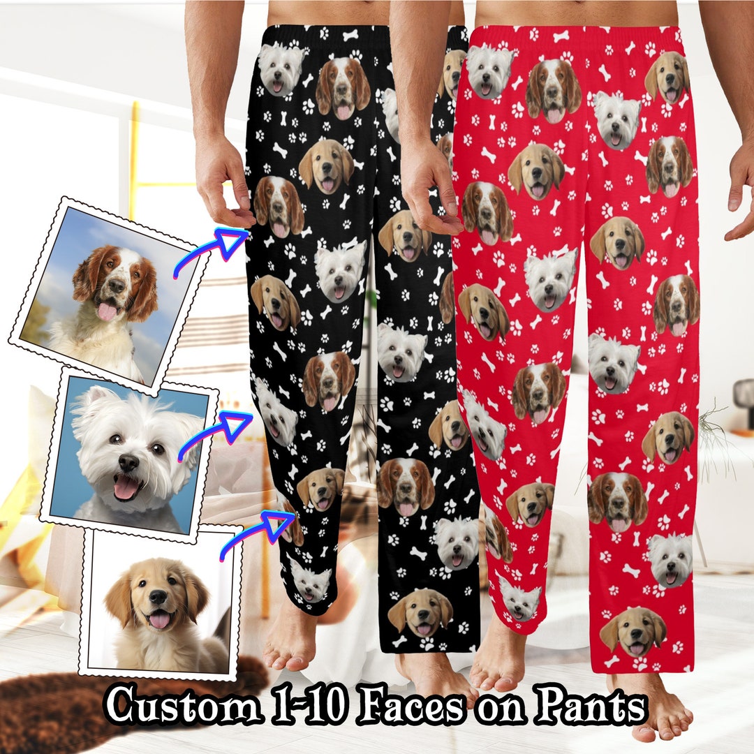 Custom Pajama Pants With Picture Made in USA, Personalized Pajama Pants ...