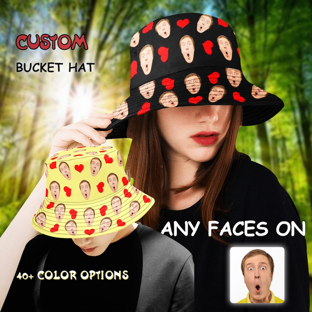 Custom Face Bucket Hat, Personalized Photo Bucket Hat, Bridal Party ...