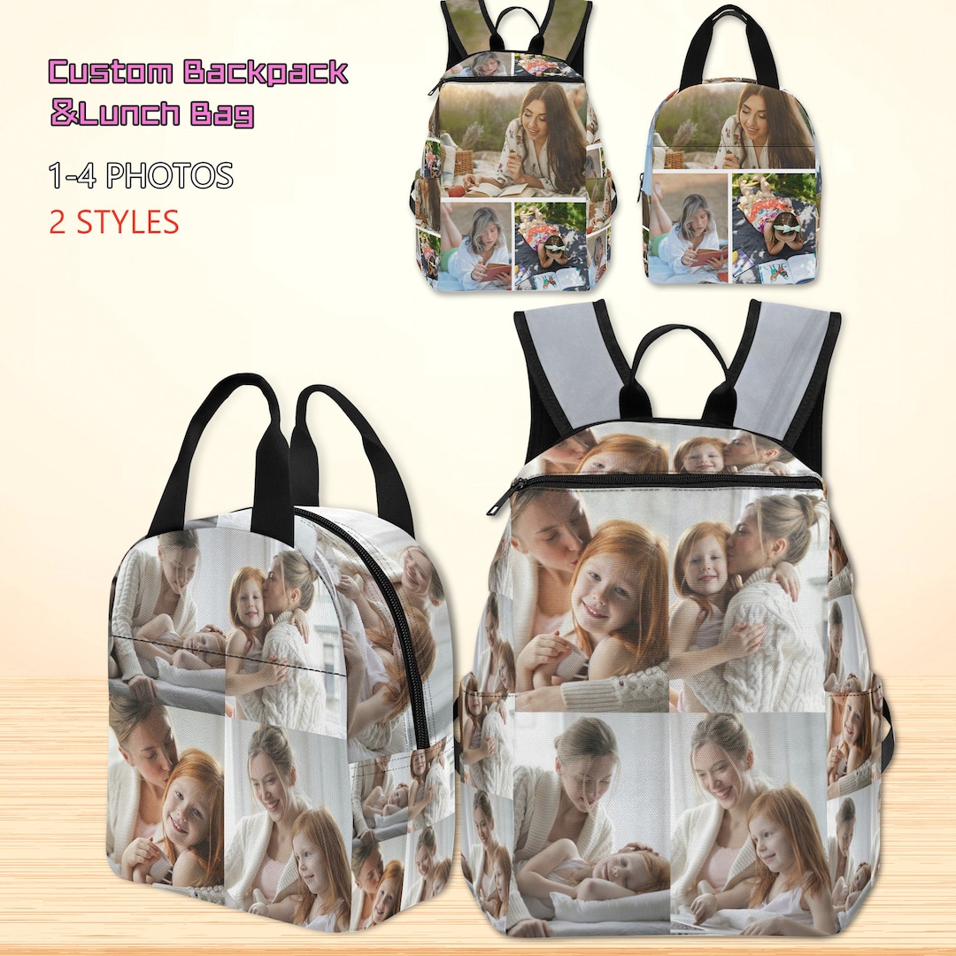 Personalized Photos Backpack, Lunch Bag, Photo on School Bag, Custom ...