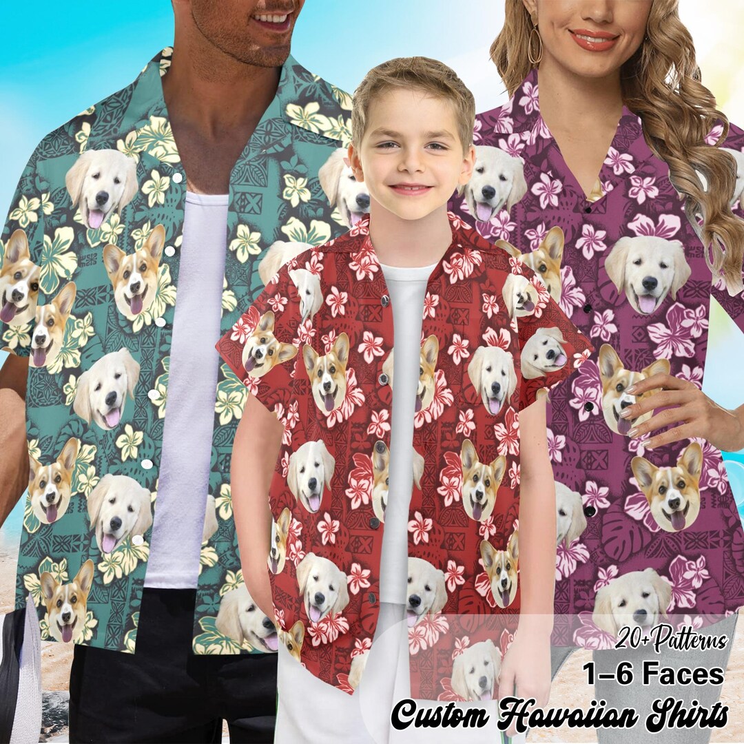 Custom Hawaiian Shirts With Face, Personalized Photo Text Hawaii Shirt ...