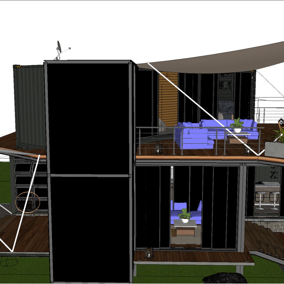 Modern Homestay Hotel Cabin-4 Sketchup Models Design DIY - Etsy