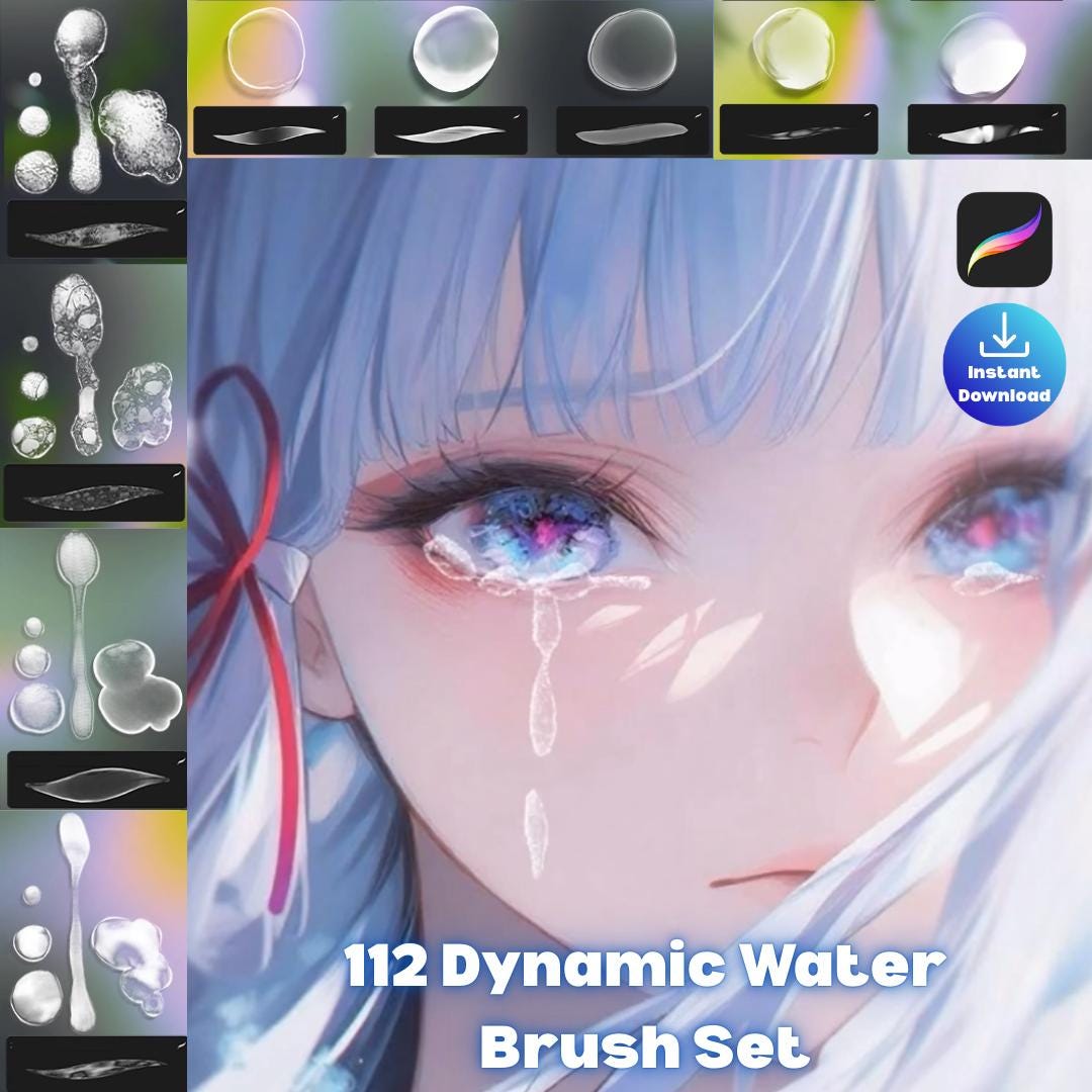 Procreate Dynamic Water Brush Set, Instant Download - Etsy