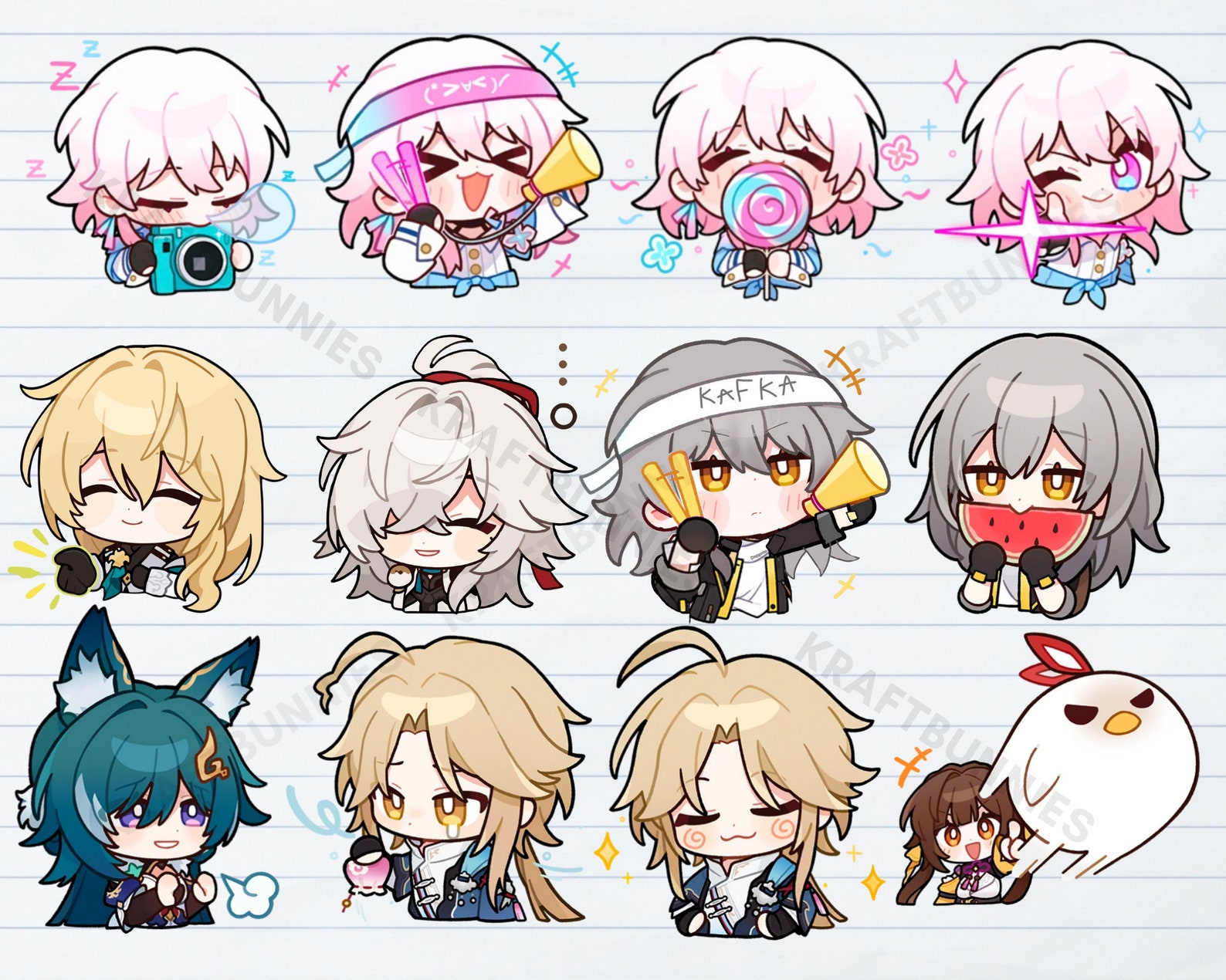Chibi Honkai Star Rail Digital Clipart Planner Sticker Bundle - Etsy