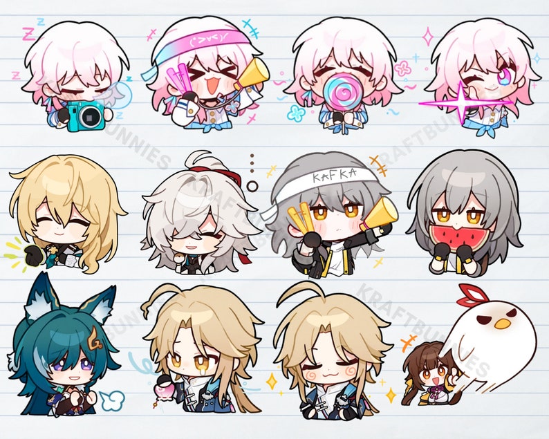 Chibi Honkai Star Rail Digital Clipart Planner Sticker Bundle - Etsy