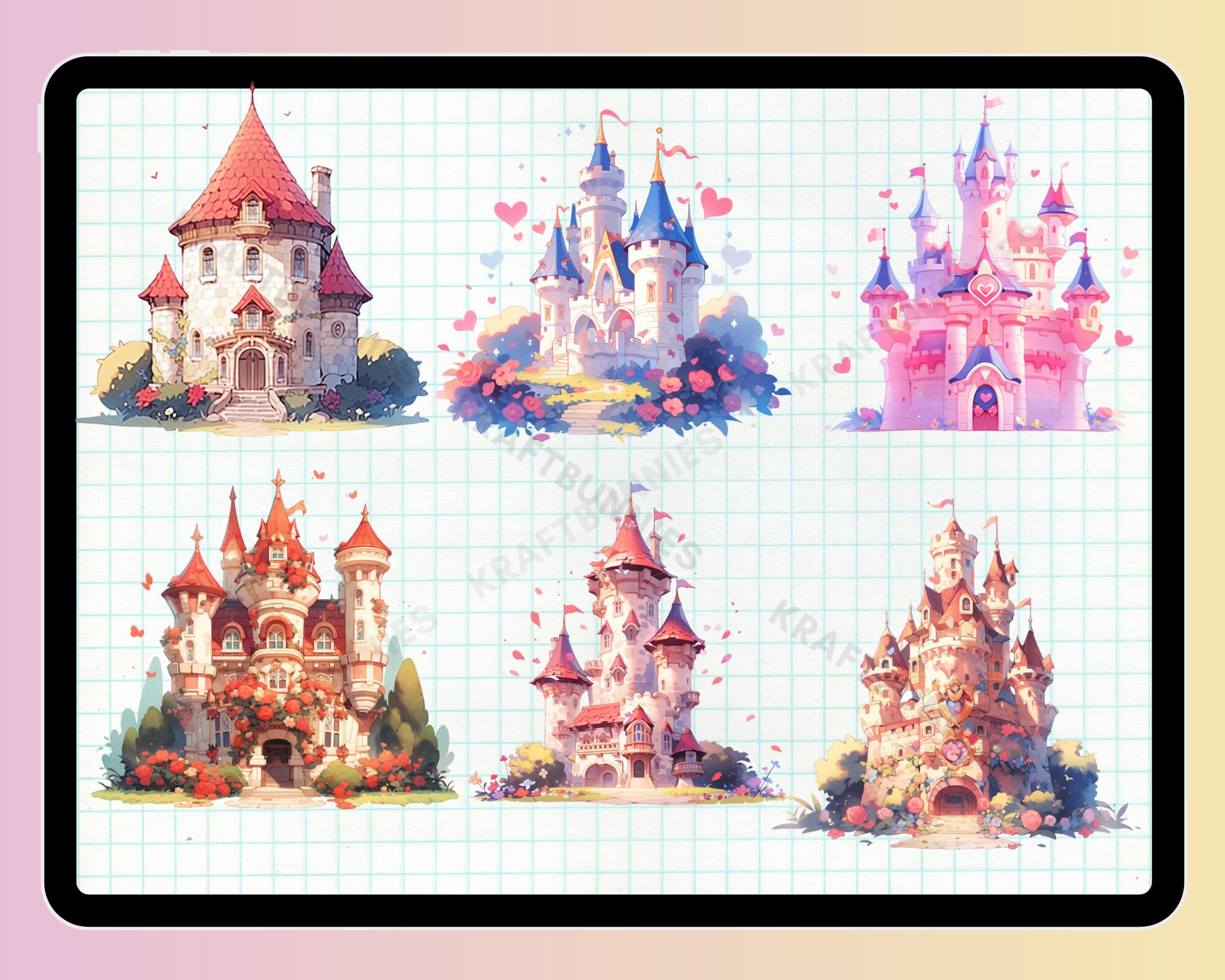 Enchanting Fairytale Castle Clipart - Princess Kingdom PNG for Birthday ...