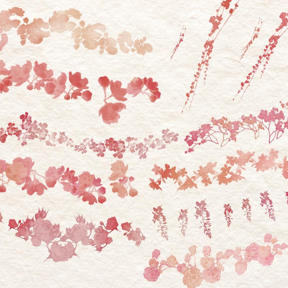 Watercolor Flower Stamp Brush Pack ,procreate Floral Brushes - Etsy