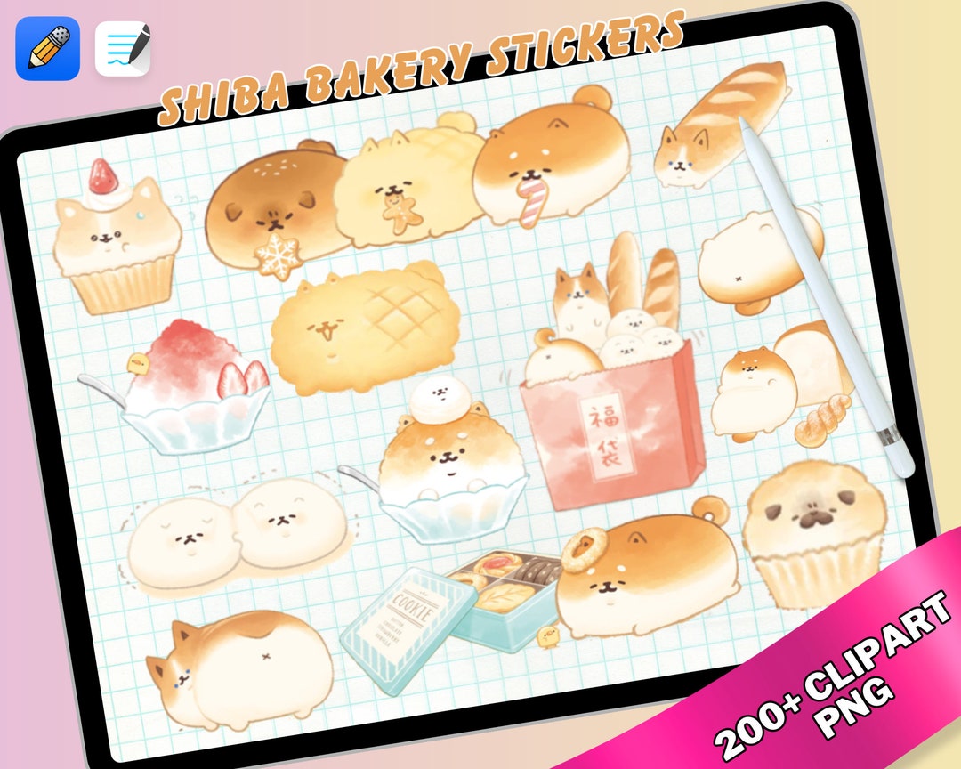 200+ Cute Kawaii Shiba Inu Puppy Dog Bakery Pastry Dessert Clipart PNG ...