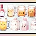 Kawaii Drinks Pixel Art Clipart, Pastel Watercolor Stickers (PNG ...