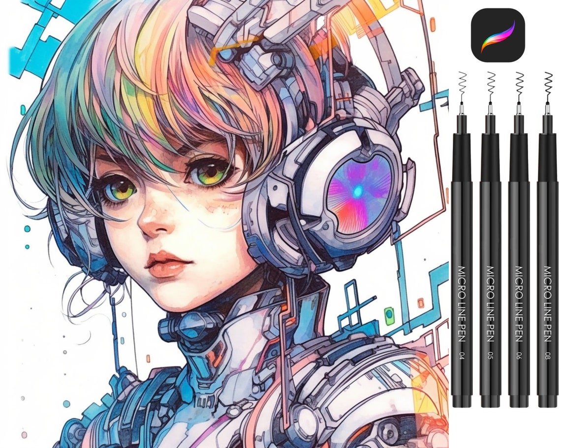 Procreate Textured Fine Liner Micron Drawing Brush Preset, Paper ...