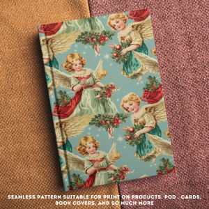 Seamless Pattern Vintage Christmas Angels , Seamless Repeat Pattern ...