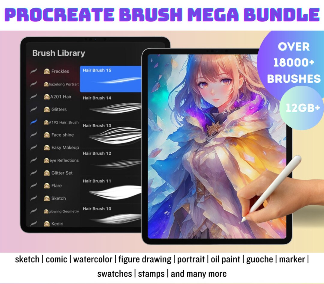 Mega Ultimate Bundle 18k Illustrators Pack Brush Set Preset for ...