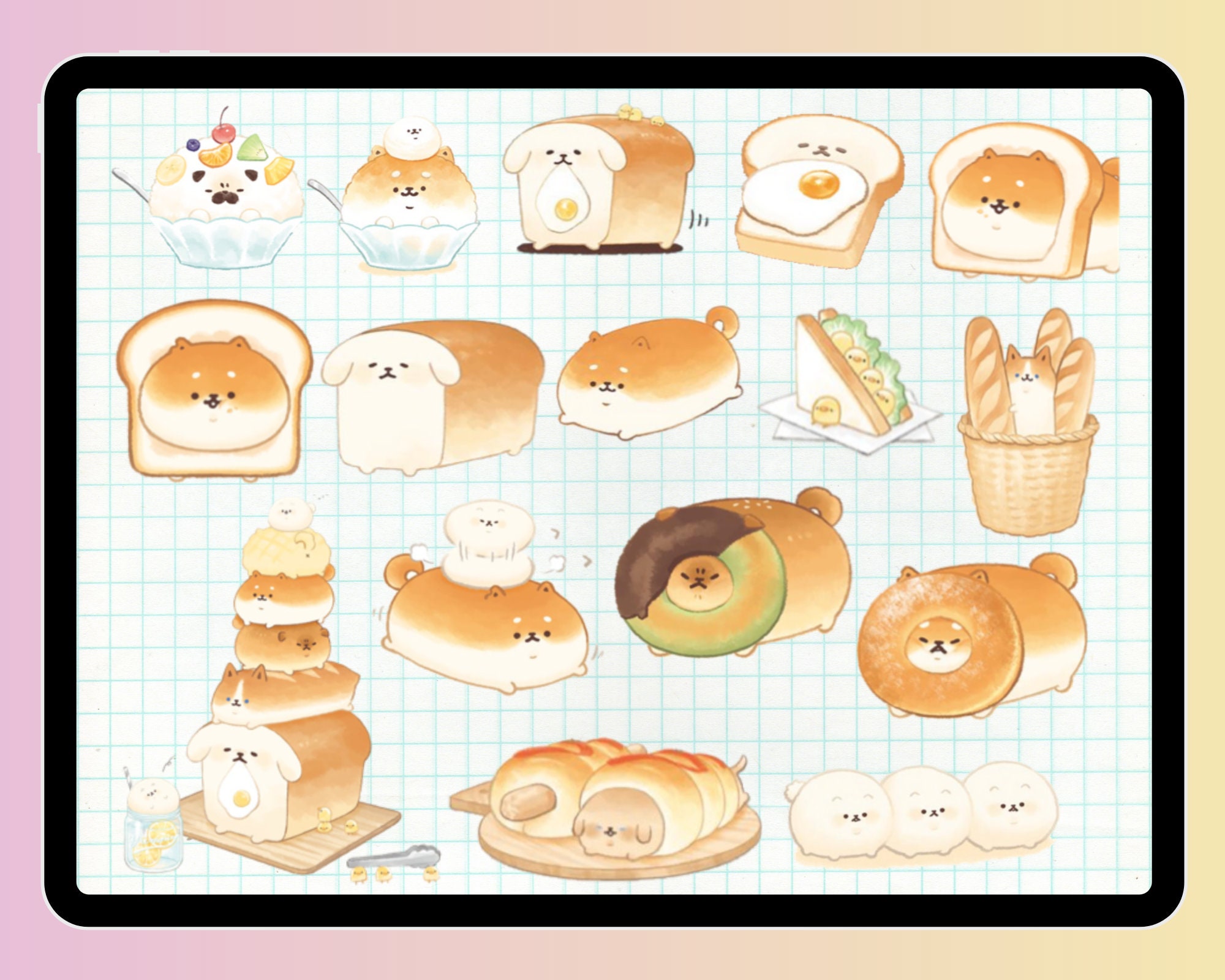 200 Cute Kawaii Shiba Inu Puppy Dog Bakery Pastry Dessert - Etsy