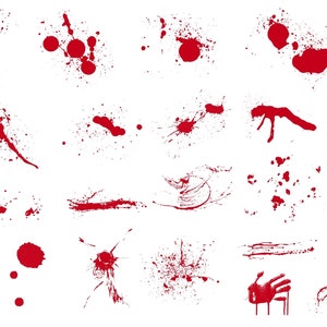 Digital Blood Splatter Stamp Brushes - Procreate & Photoshop Presets ...